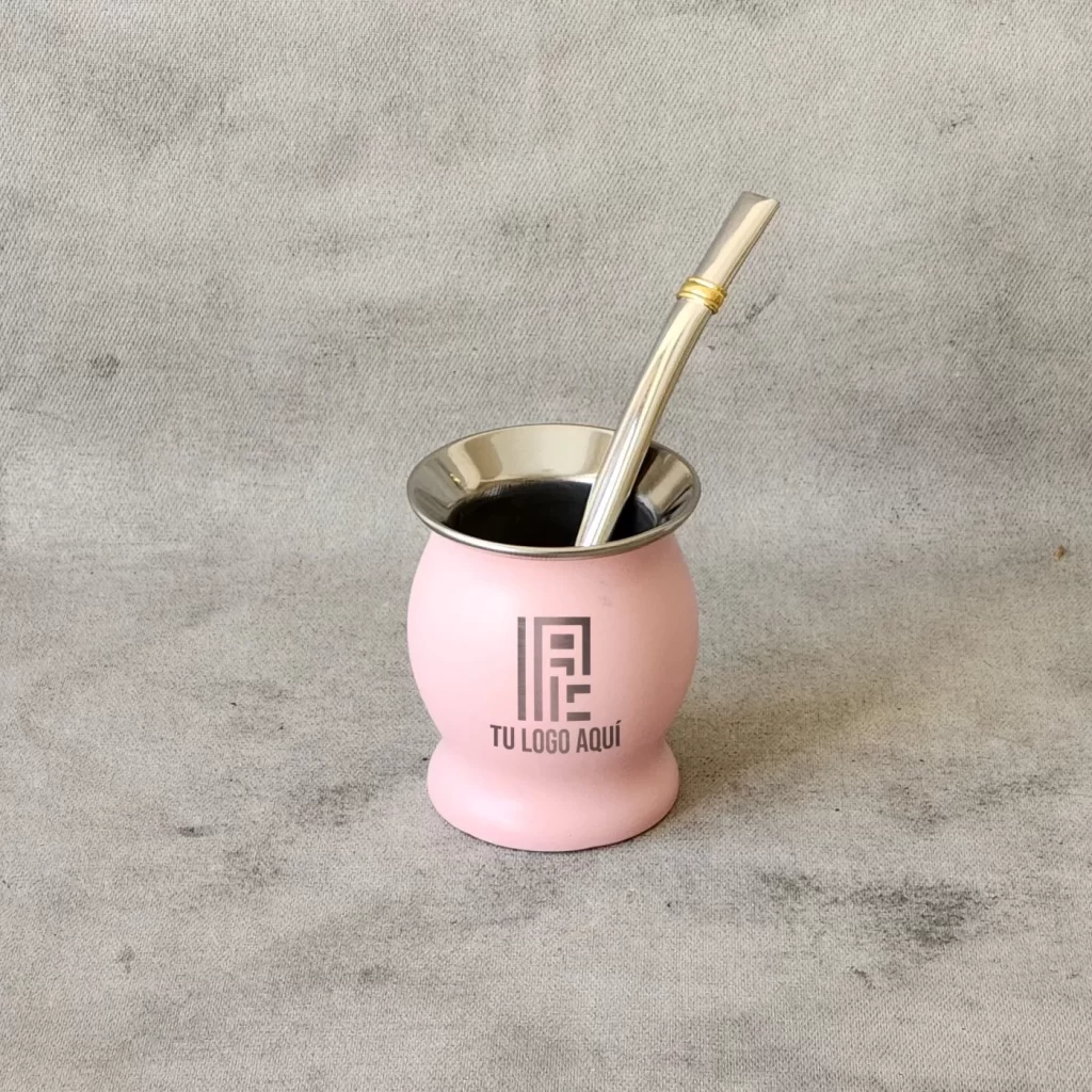 Mate acero curvo rosa - TL Merchandising