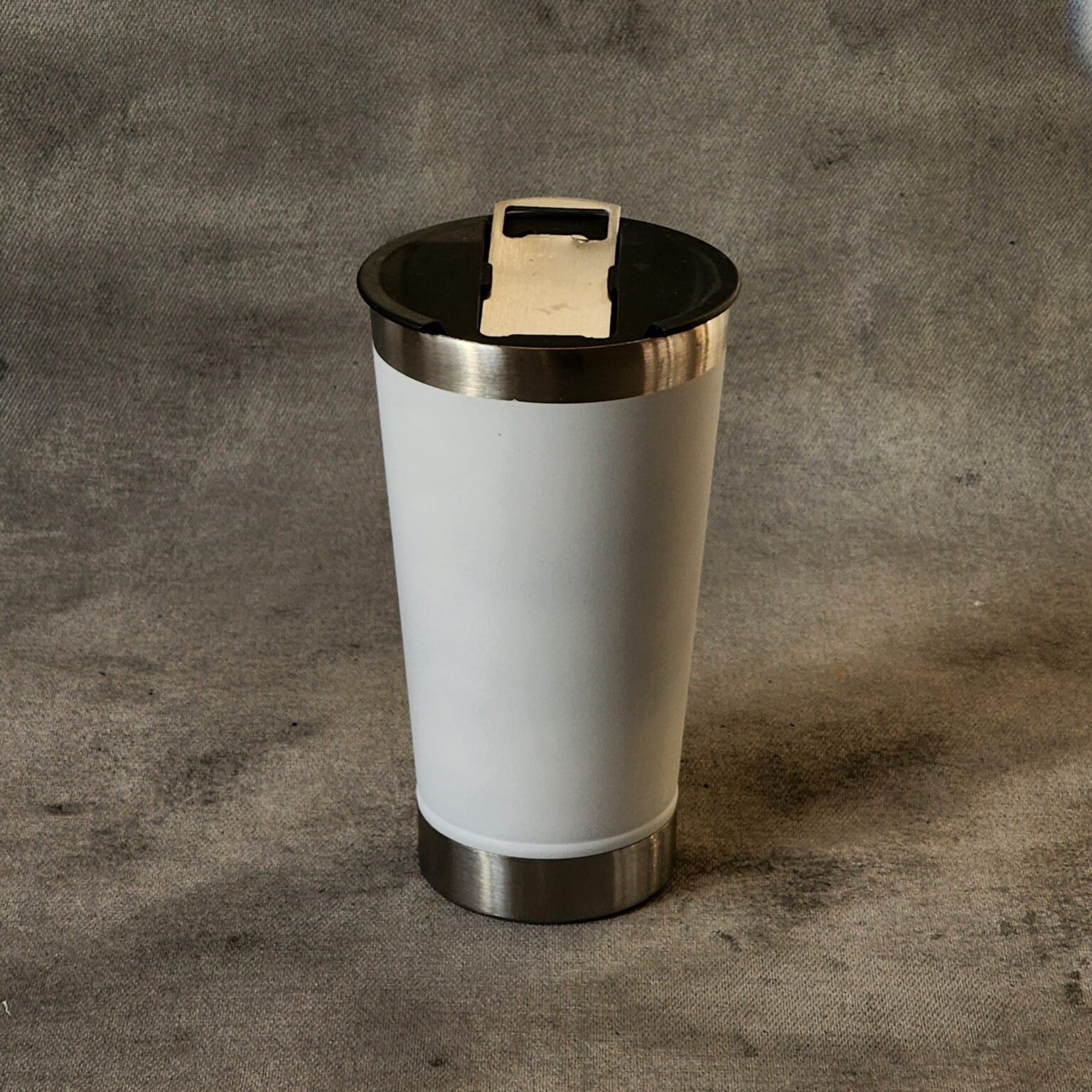Vaso de cerveza térmico blanco - TL Merchandising